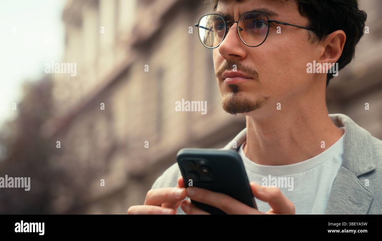 Confused man tourist looking address hi-res stock photography and ...