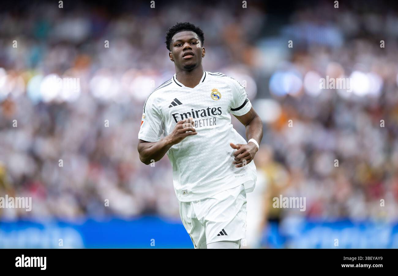 Madrid, May 24, 2025. La Liga match played at the Santiago Bernabéu Stadium between Real Madrid ...