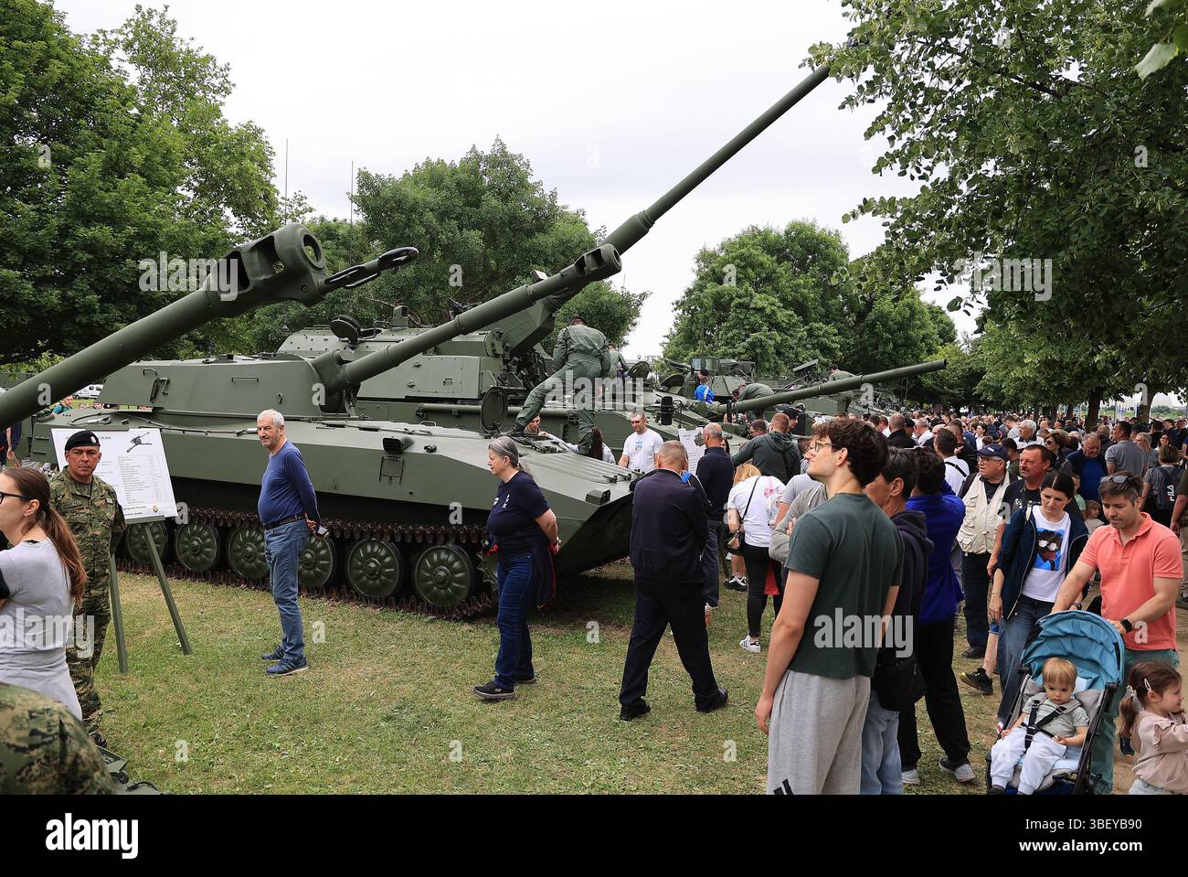 Zagreb, Croatia. 30th May, 2025. Military equipment is displayed during ...