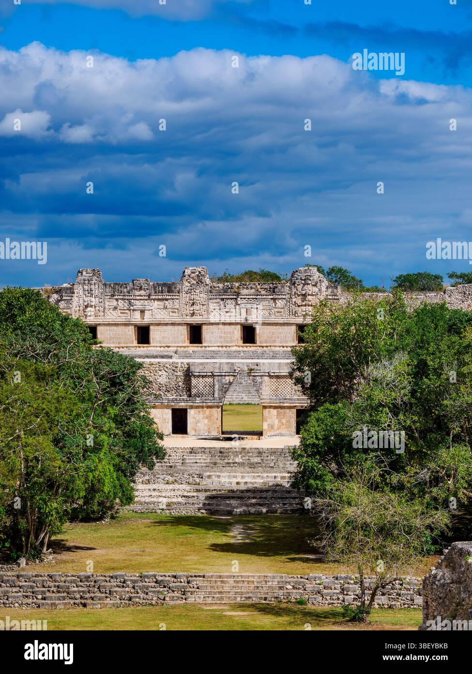 Quadrangle of the Nuns, elevated view, Uxmal, Yucatan State, Mexico ...