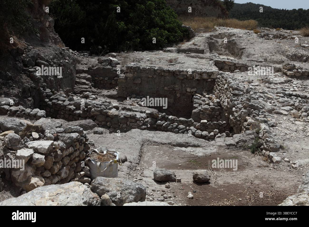 Tel Megiddo, Armageddon, ruins of a Cana'anite ruler's Palace, next to ...