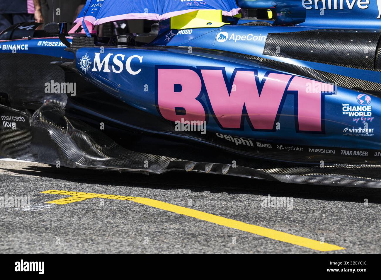 Alpine F1 Team A525, mechanical detail, floor fence, during the Formula ...
