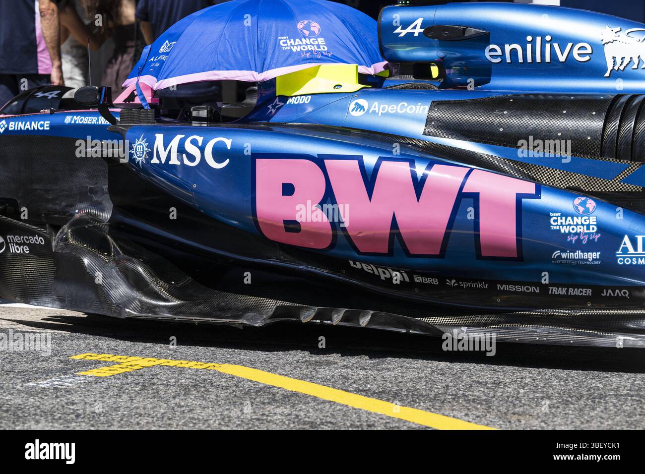 Alpine F1 Team A525, mechanical detail, floor fence, during the Formula ...