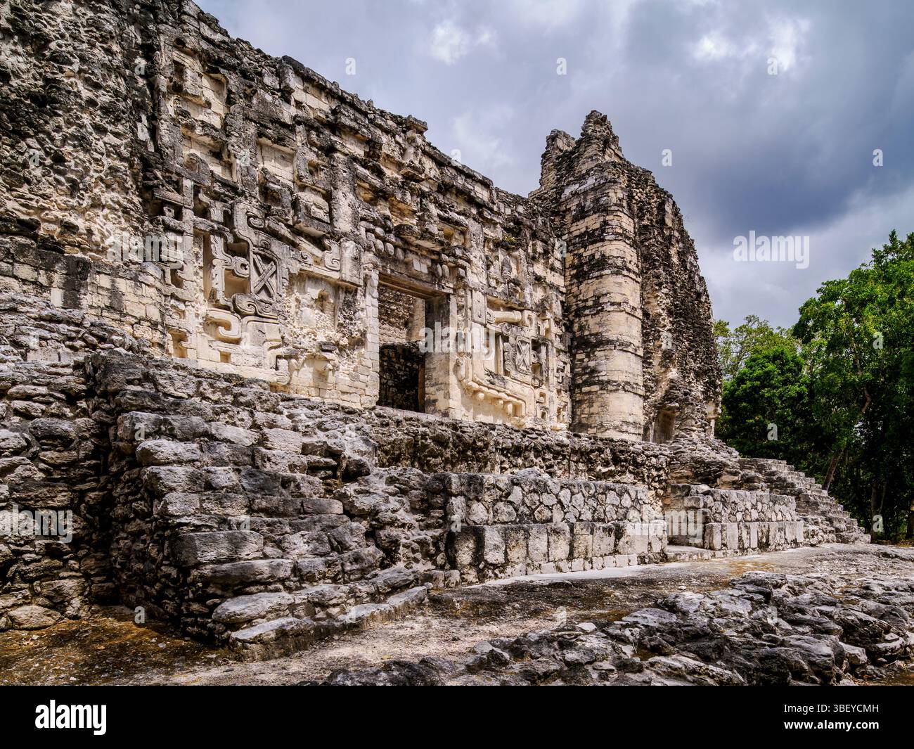 Structure II with menacing jaws of the serpent god Itzamna entrance ...