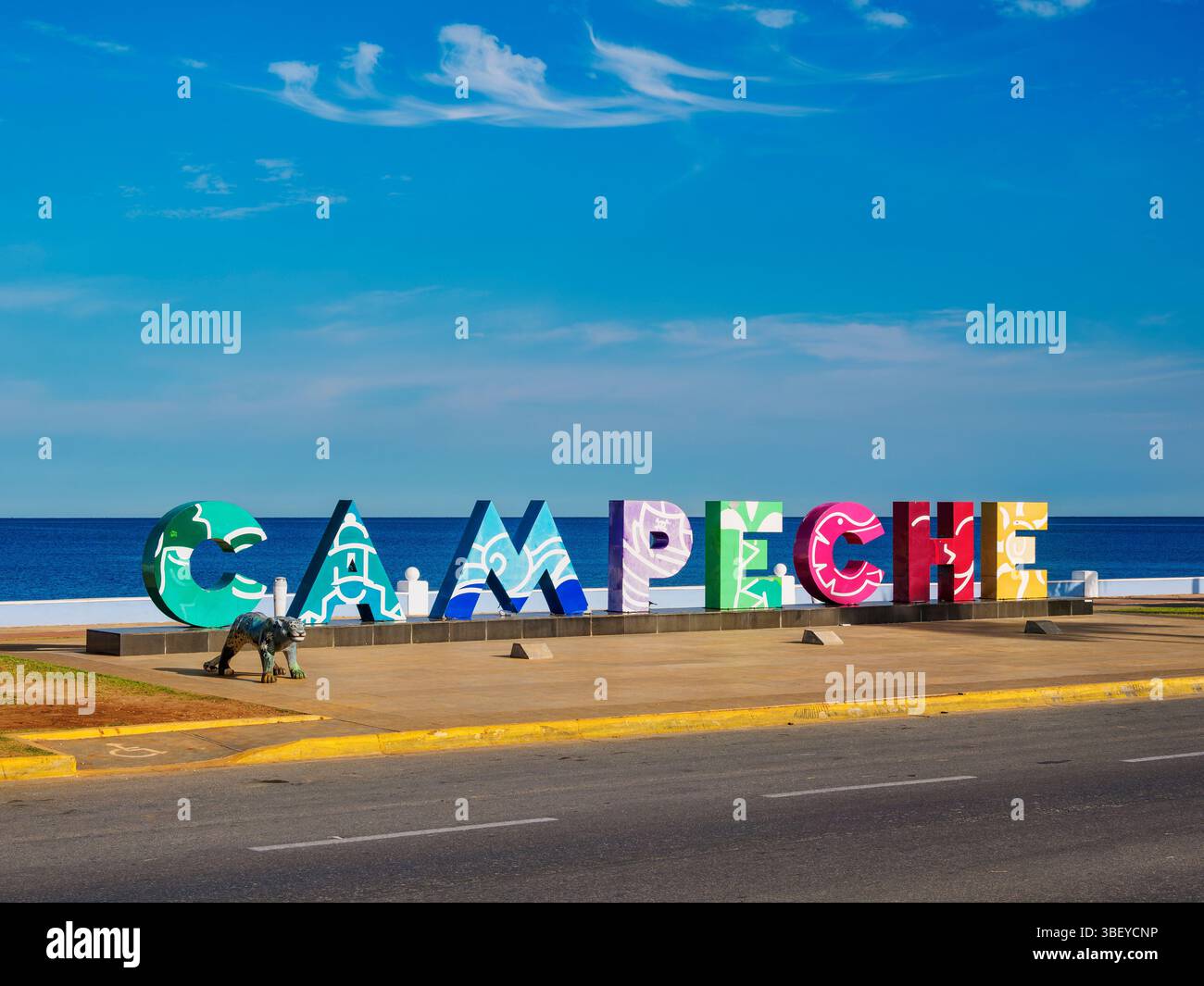 Campeche Letters at the Waterfront, Campeche City, Campeche State ...