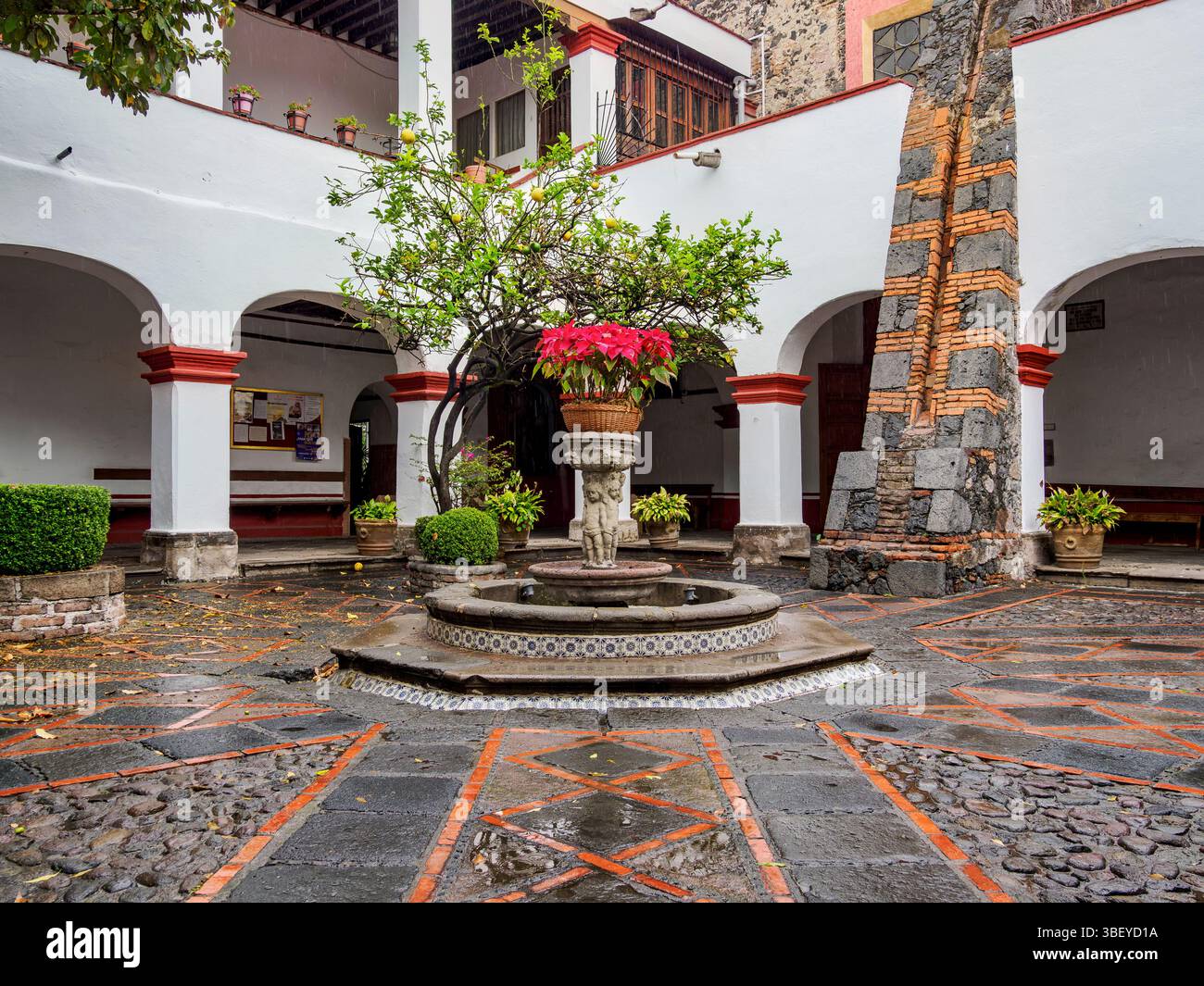 San Jacinto Church, interior atrium, San Angel Neighbourhood, Mexico ...