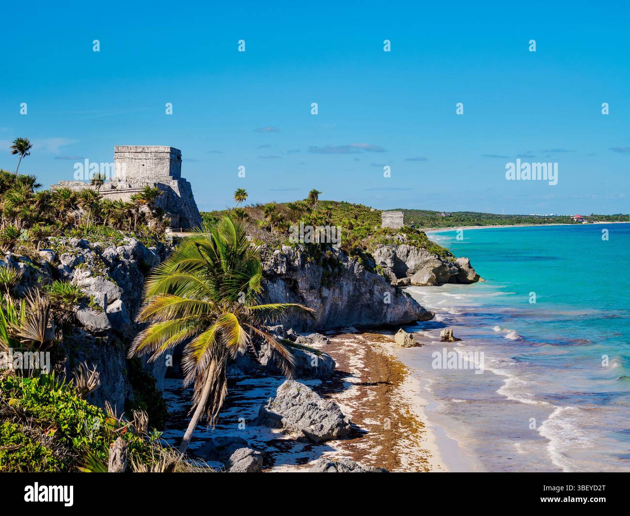 View towards El Castillo and Temple of the God of Wind, Tulum ...