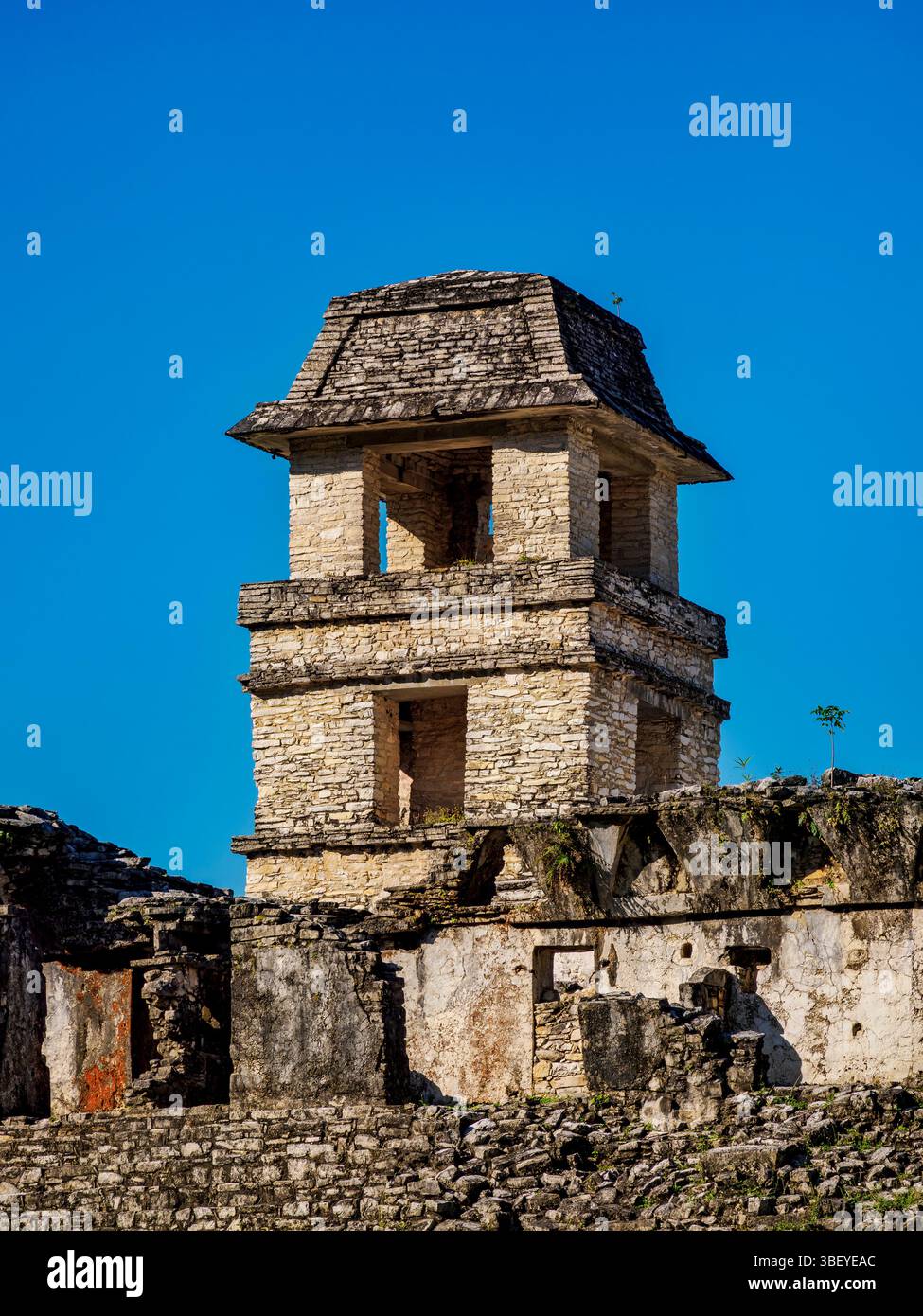 The Palace, Palenque Archaeological Site, Palenque, Chiapas State ...