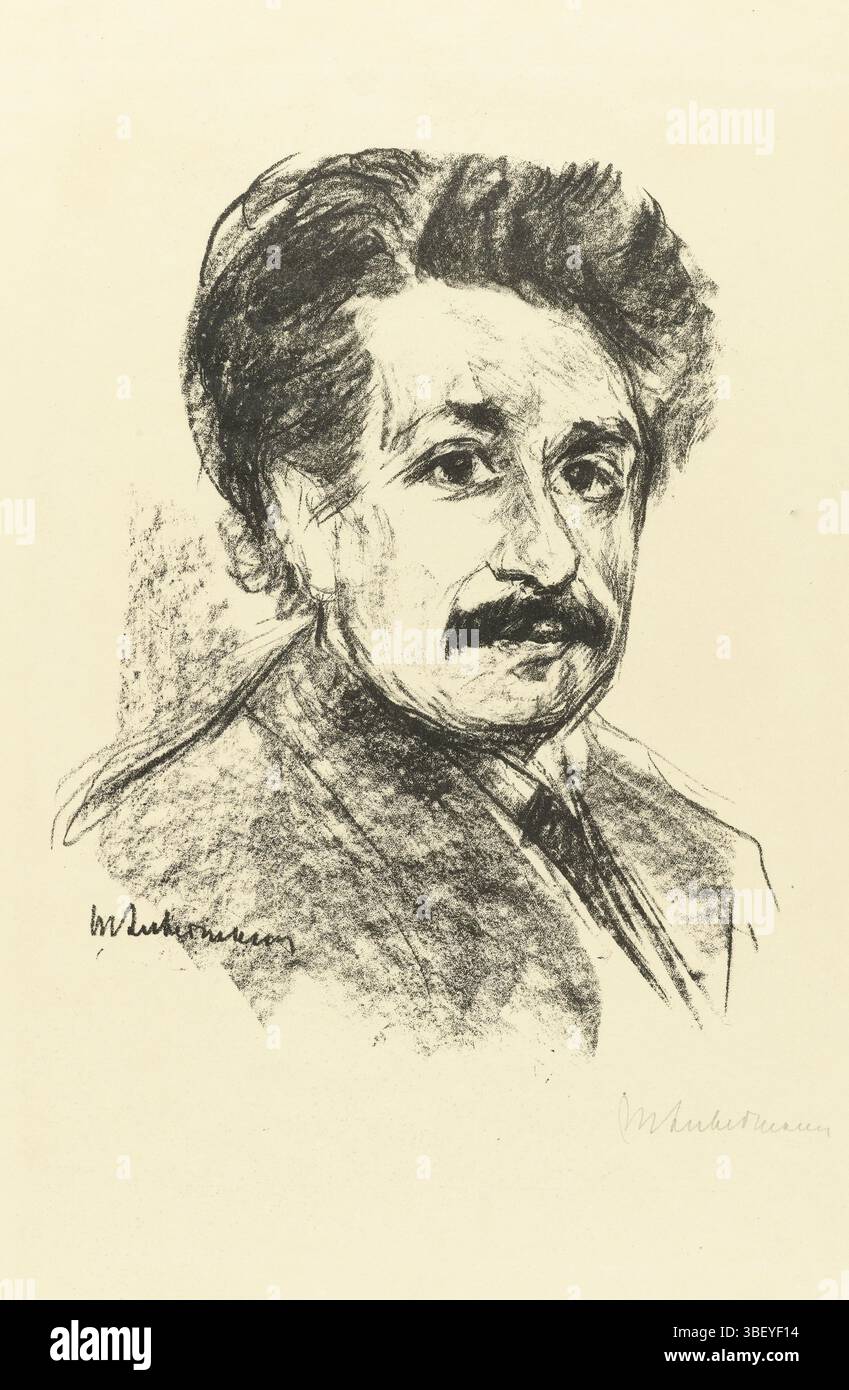 Liebermann, Max, Portrait of Albert Einstein, print, 1847 - 1935-02-08 ...
