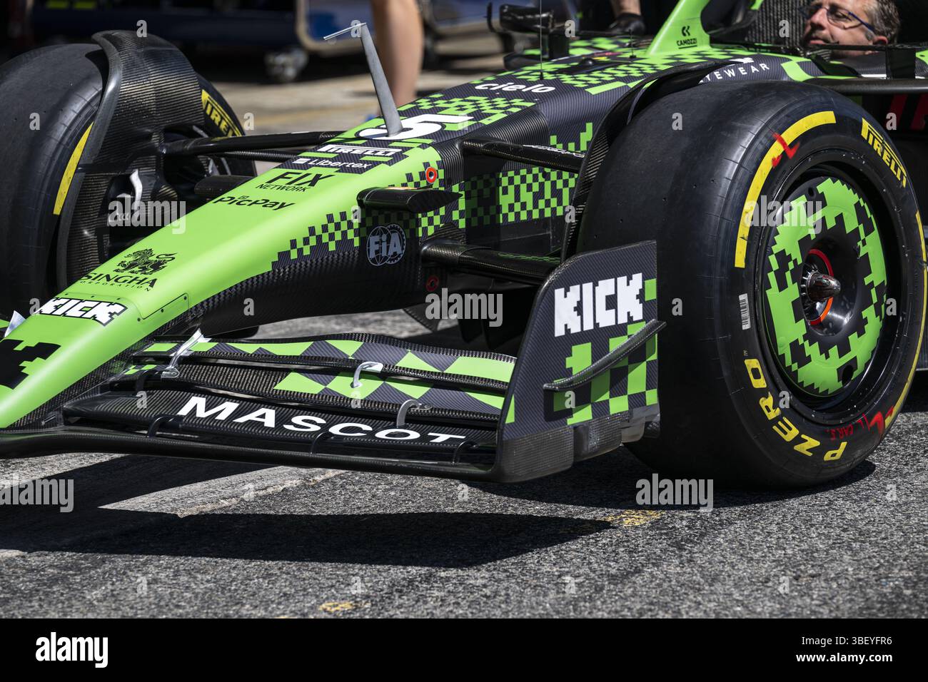 Stake F1 Team Kick C45, mechanical detail, front wing, during the ...