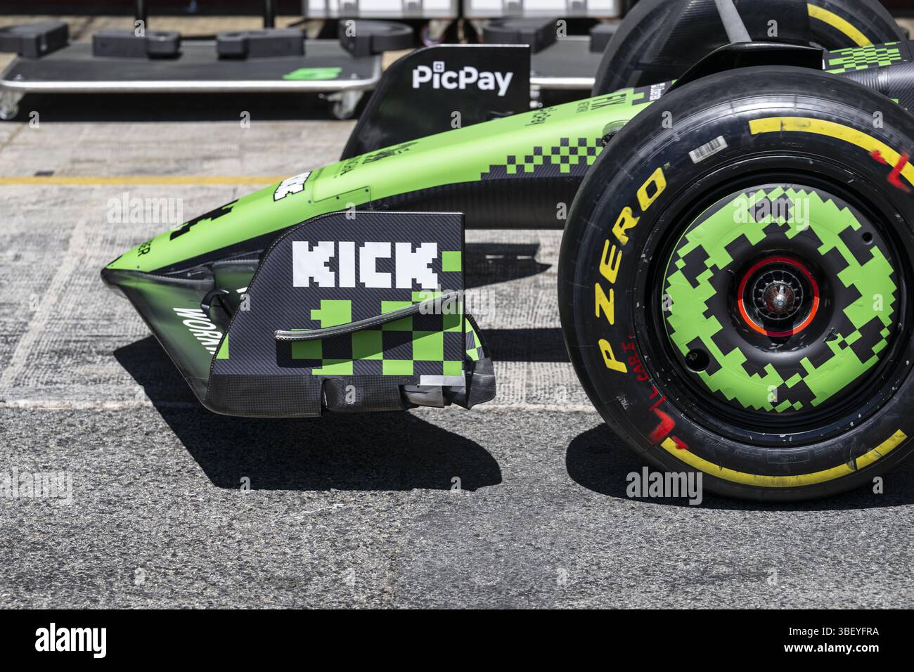 Stake F1 Team Kick C45, mechanical detail, front wing, during the ...