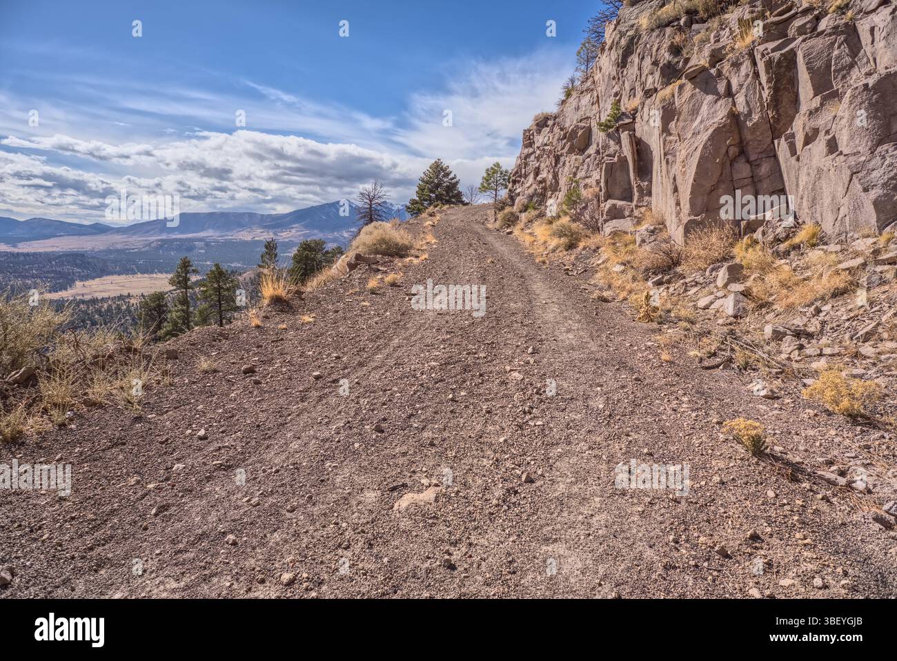 The Forest Service Road that leads to the summit of O'Leary Peak in the ...