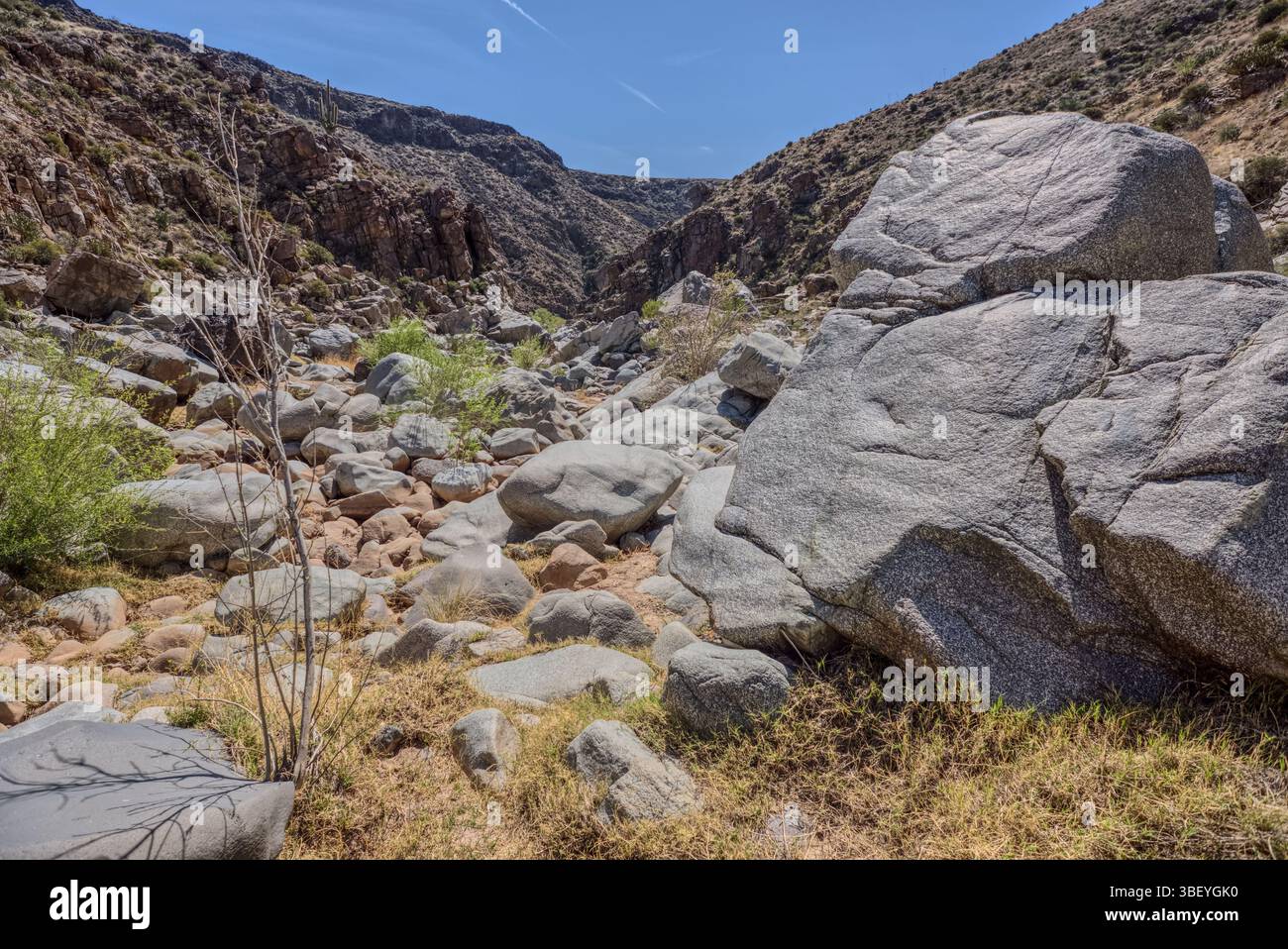 The granite riverbed of the Agua Fria River Canyon in the Agua Fria ...