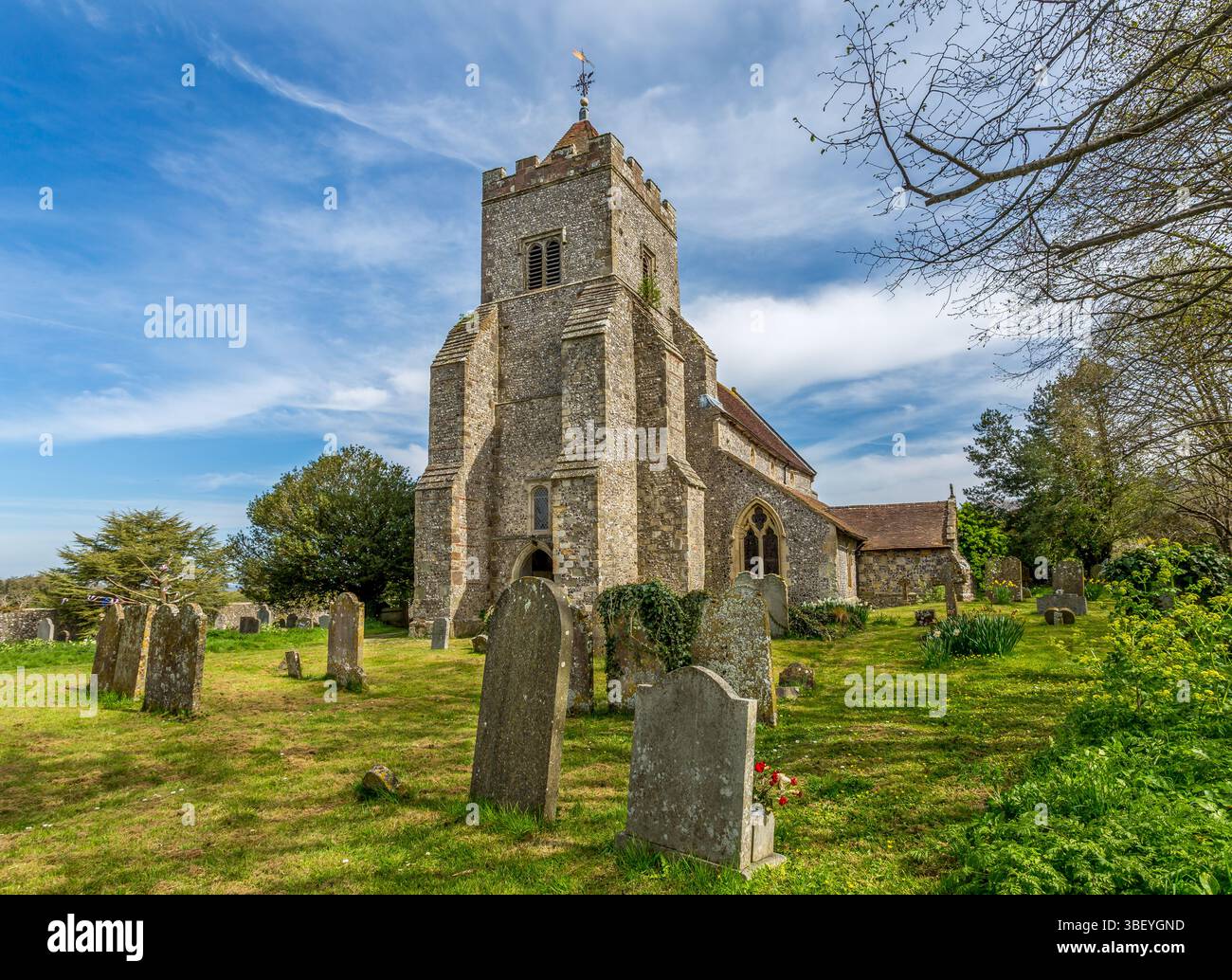 St Peter's Church in the village of Firle, East Sussex, England, UK ...