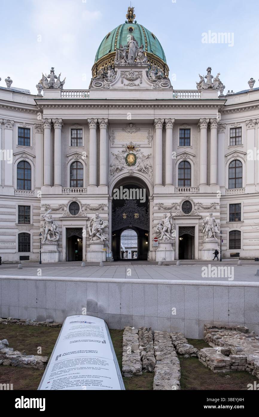 Vienna, Austria - View of Michaelerplatz, the historic square in front ...