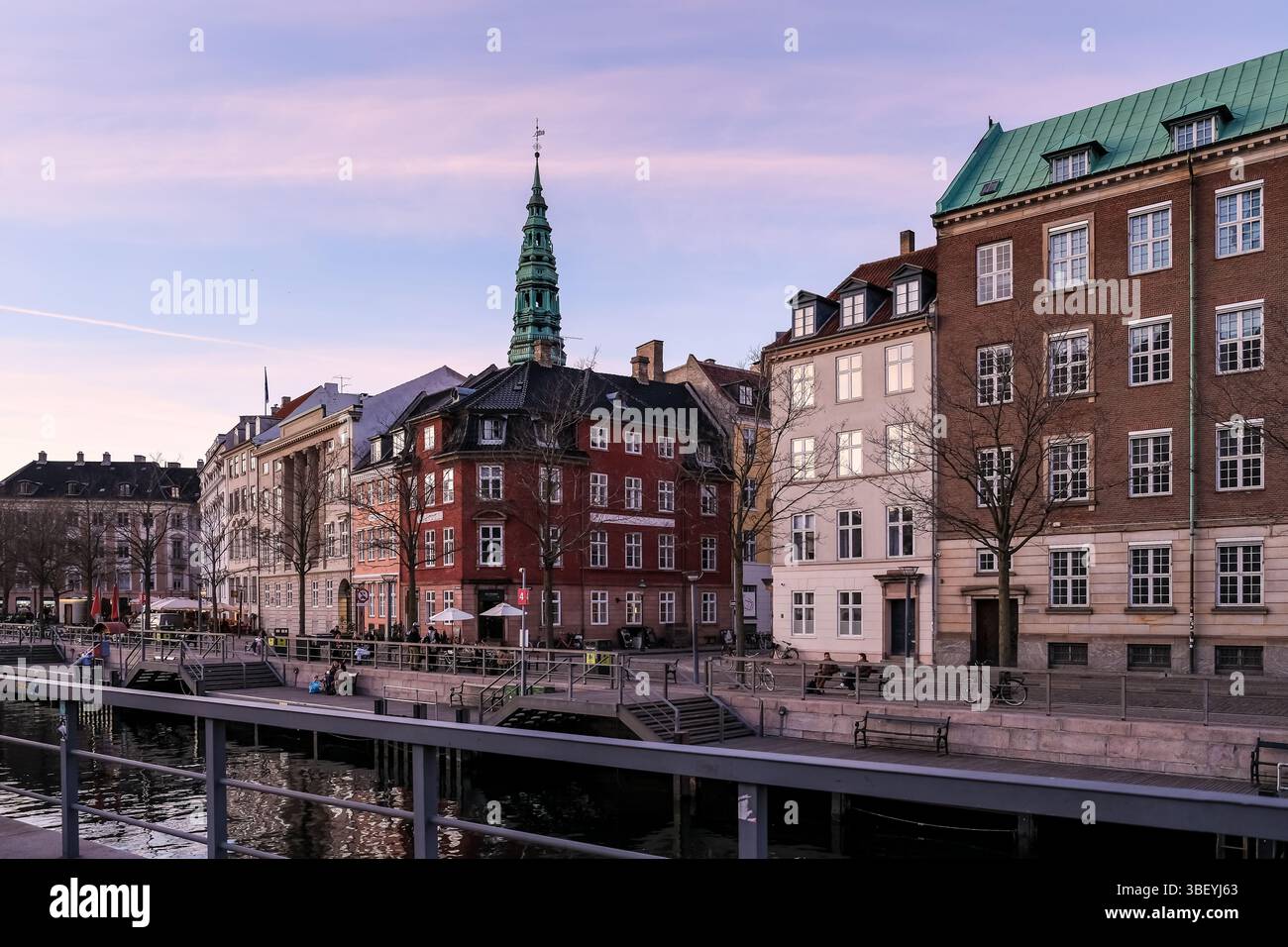 Copenhagen, Denmark View of Ved Stranden, a historic waterfront street ...