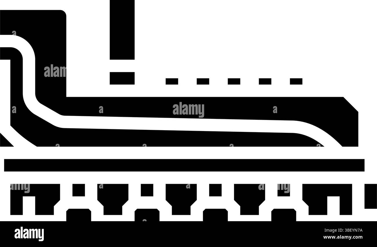 clinker cooler cement production glyph icon vector illustration Stock ...