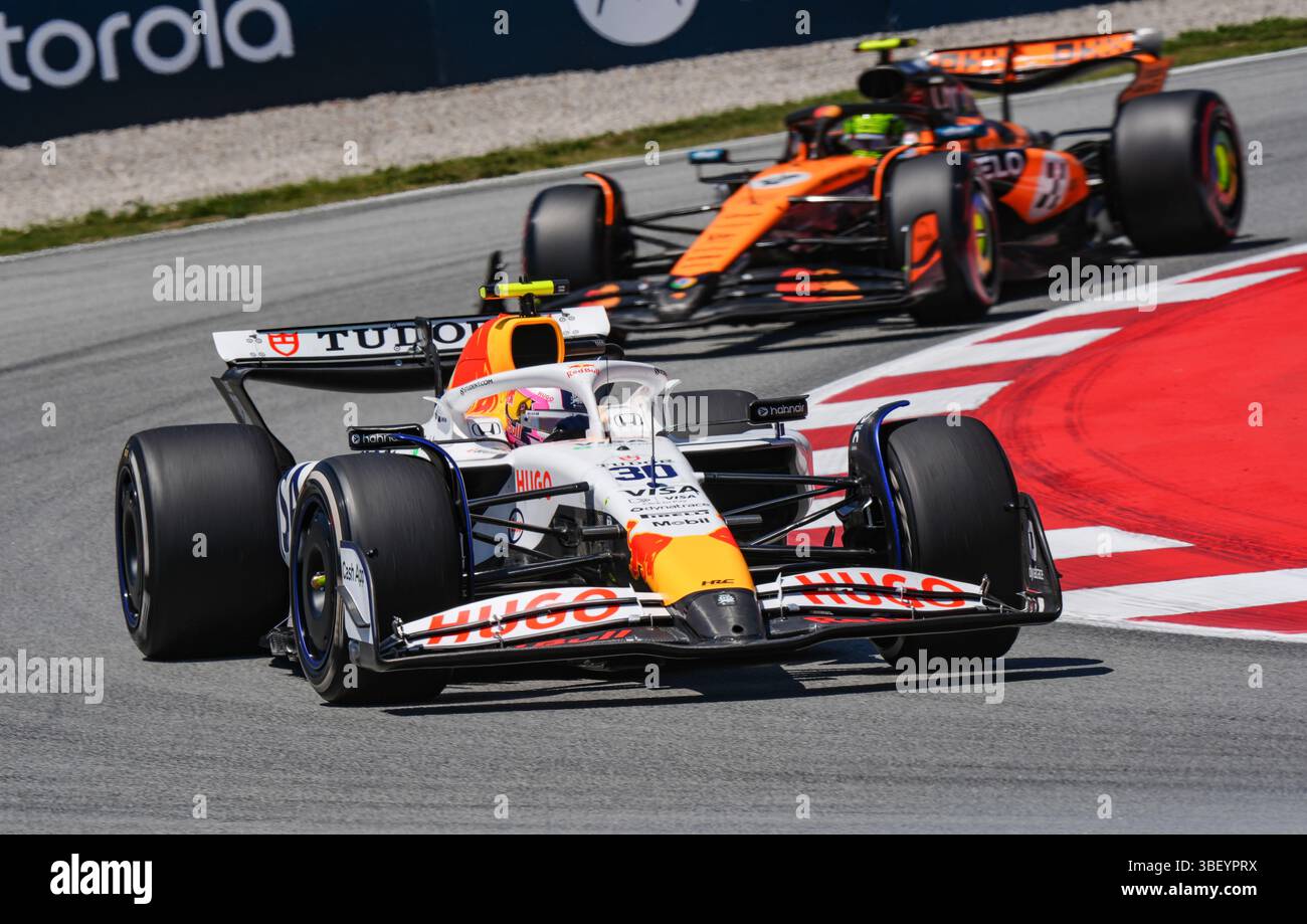 Racing Bulls' Liam Lawson during free practice at the Circuit de ...