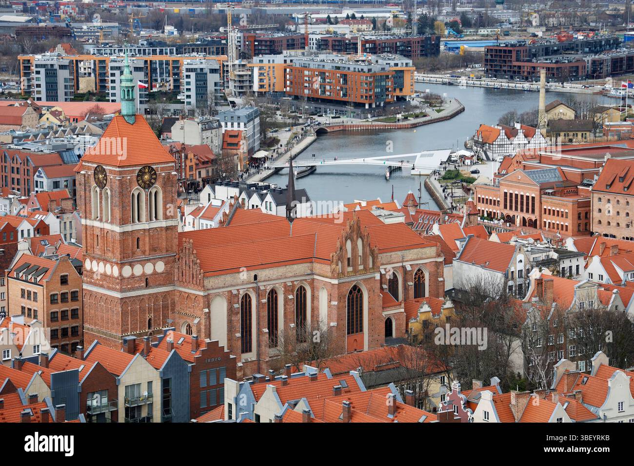 Aerial view of Gdansk, a city on the Baltic coast, Poland Stock Photo ...