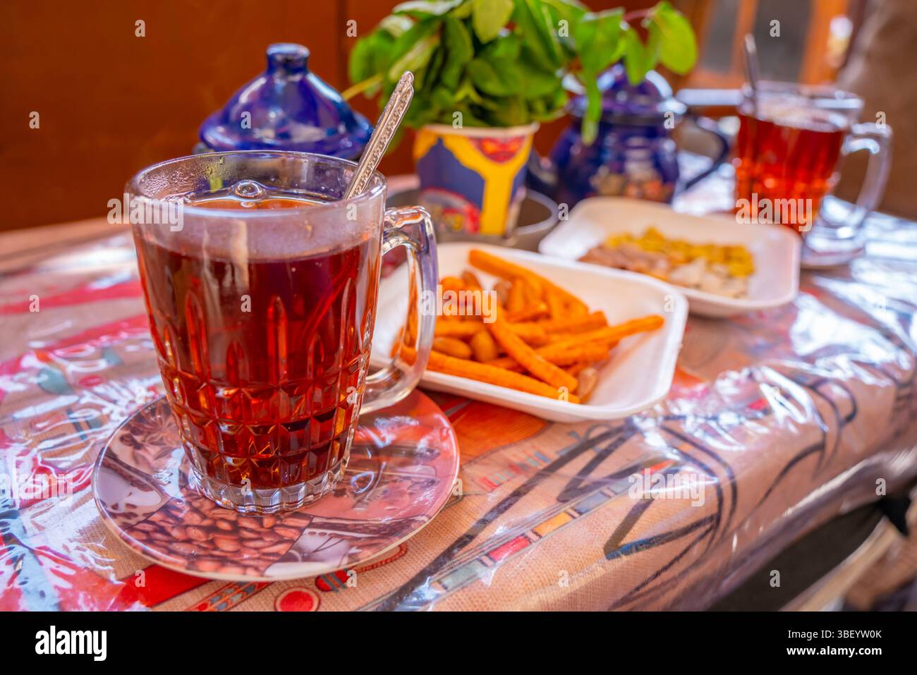 View of Egyptian tea in Khan Al-Khalili market, Cairo, Egypt, North Africa, Africa Stock Photo ...