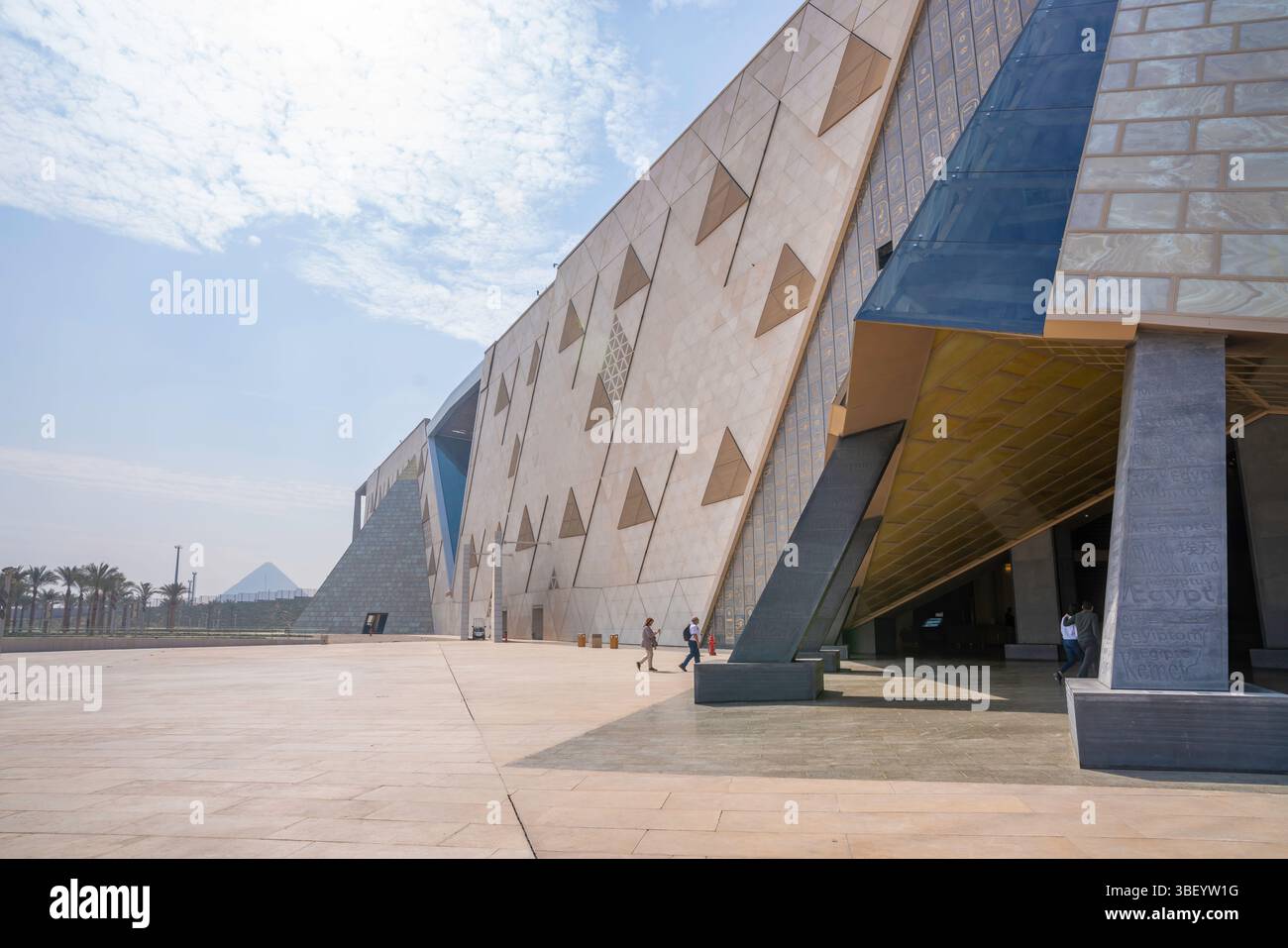 View of the exterior of the Grand Egyptian Museum (GEM), Cairo, Egypt ...