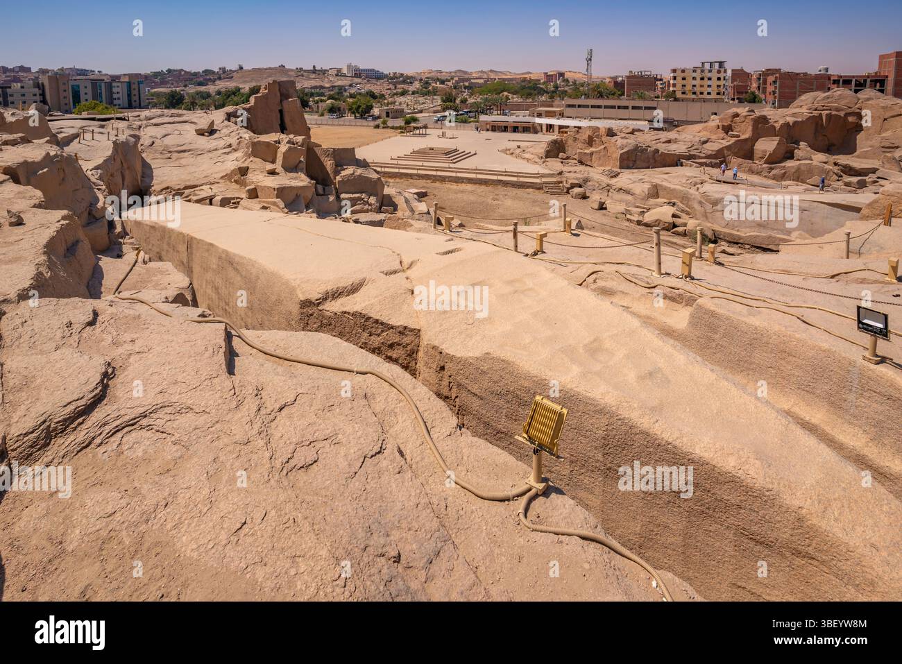 View of Unfinished Obelisk in Aswan quarry on a sunny day, Aswan, Nubia ...