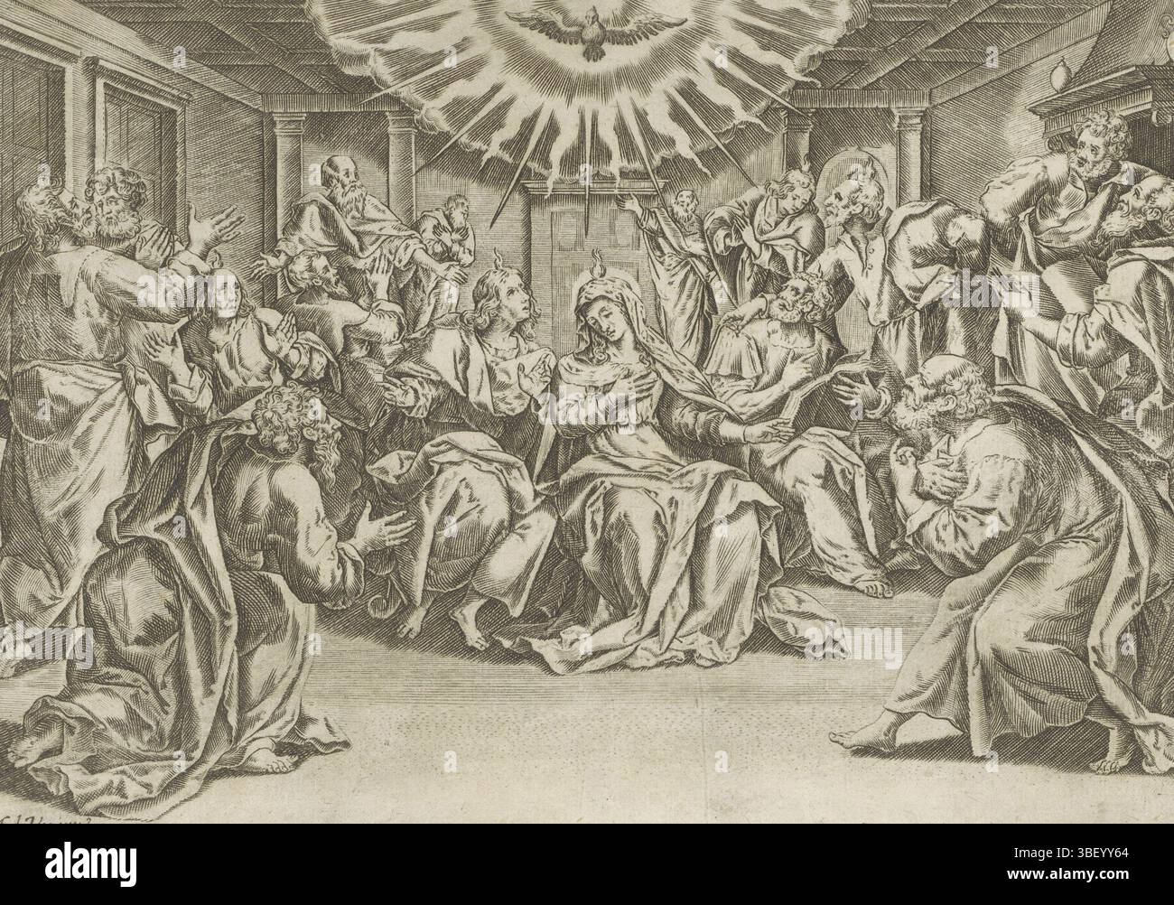 Fox, Maerten de, Sadeler, Johann (I), Outpouring of the Holy Spirit ...