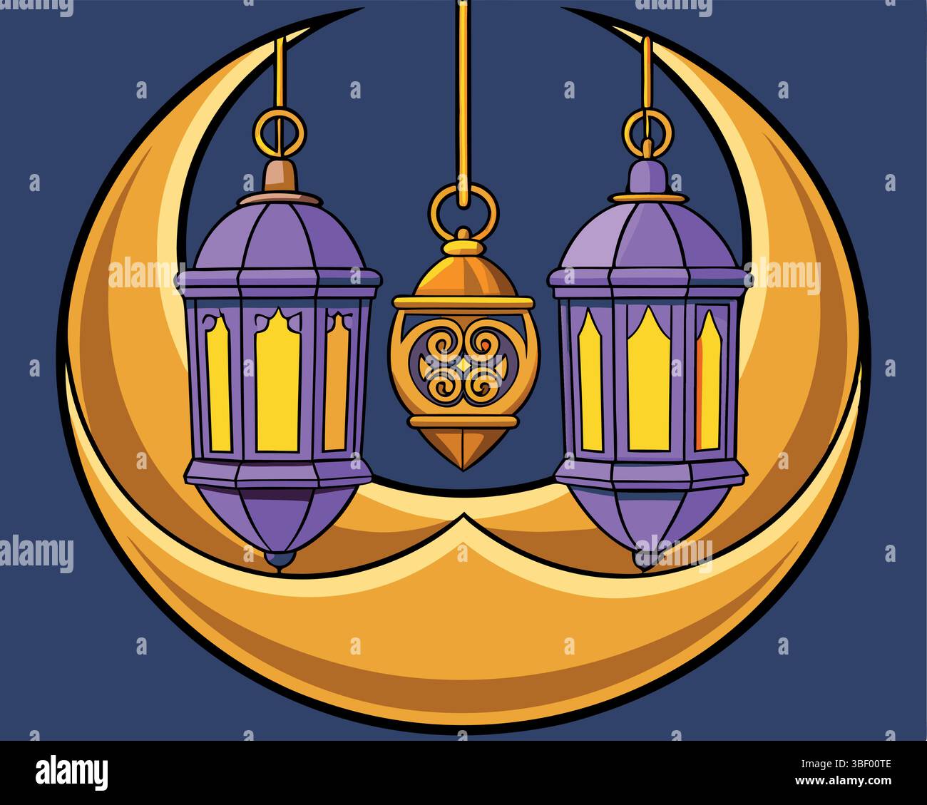 Crescent moon lanterns ramadan hi-res stock photography and images - Alamy