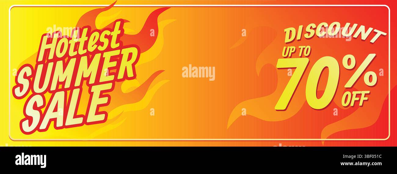hottest summersale text inside flaming fire concept. summer sale banner ...