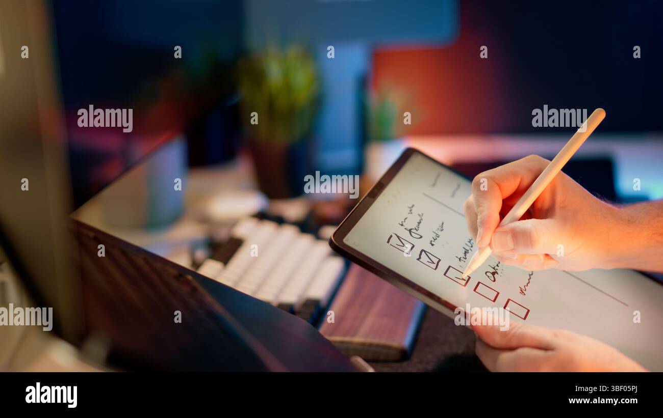 Checklist ticking home office studio hi-res stock photography and ...