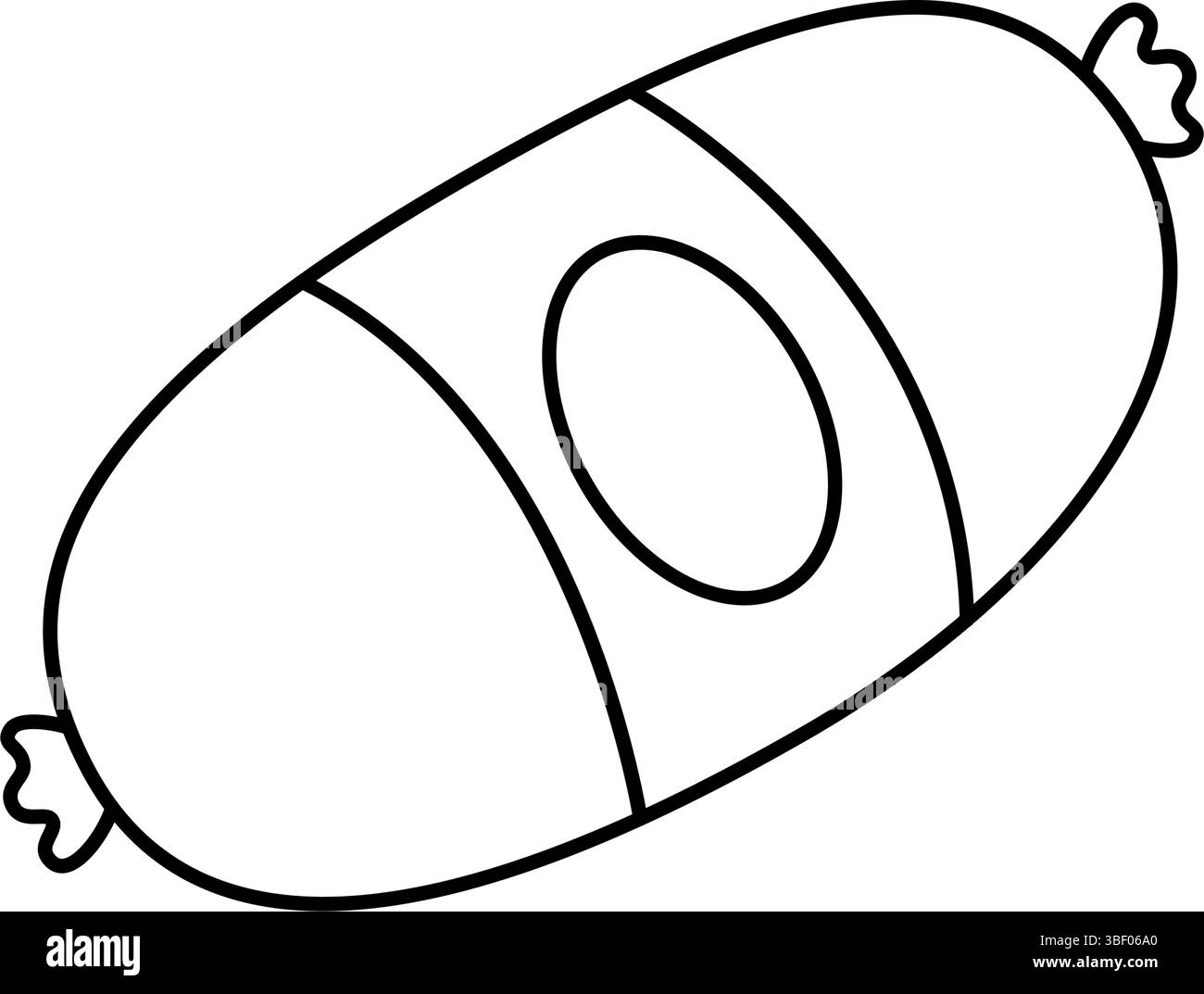 Doctors sausage outline symbol. Fresh raw sausages. Vector illustration ...