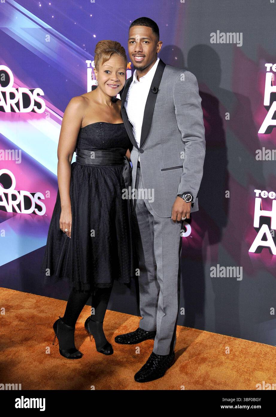 Nick Cannon and Beth Gardner at the TeenNick Halo Awards in Los Angeles ...