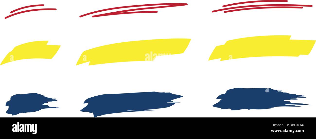set of simple brush strokes isolated vector illustration Stock Vector ...