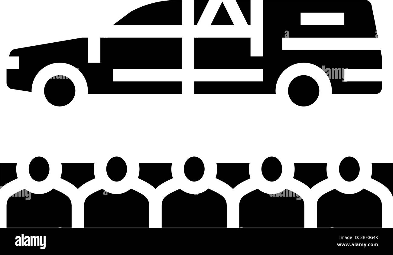 funeral procession mortality glyph icon vector illustration Stock ...