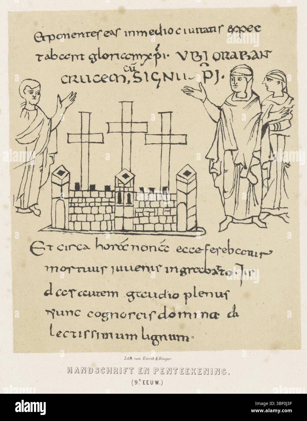 Emrik & Binger, Handwriting and pen drawing. (9th century), Handwriting ...