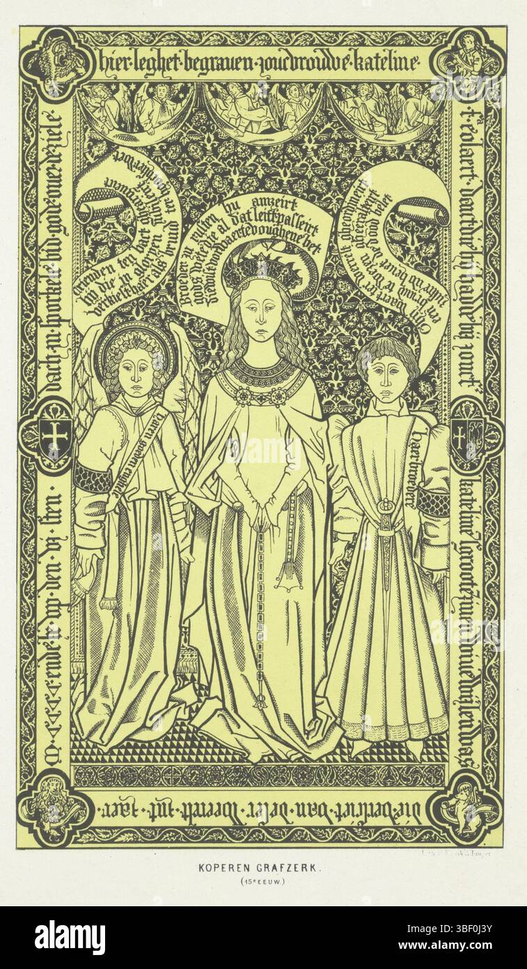 Emrik & Binger, copper gravestone. (15th century), Copper gravestone ...