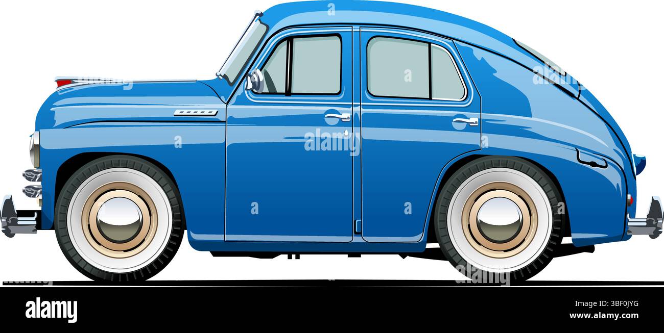 Cartoon retro car. Available eps-10 vector format separated by groups ...