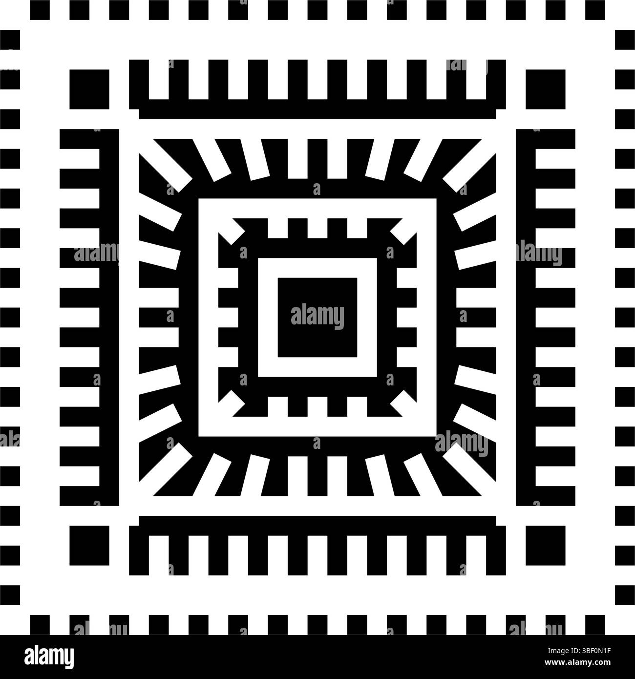 circuit board quantum computer glyph icon vector illustration Stock ...