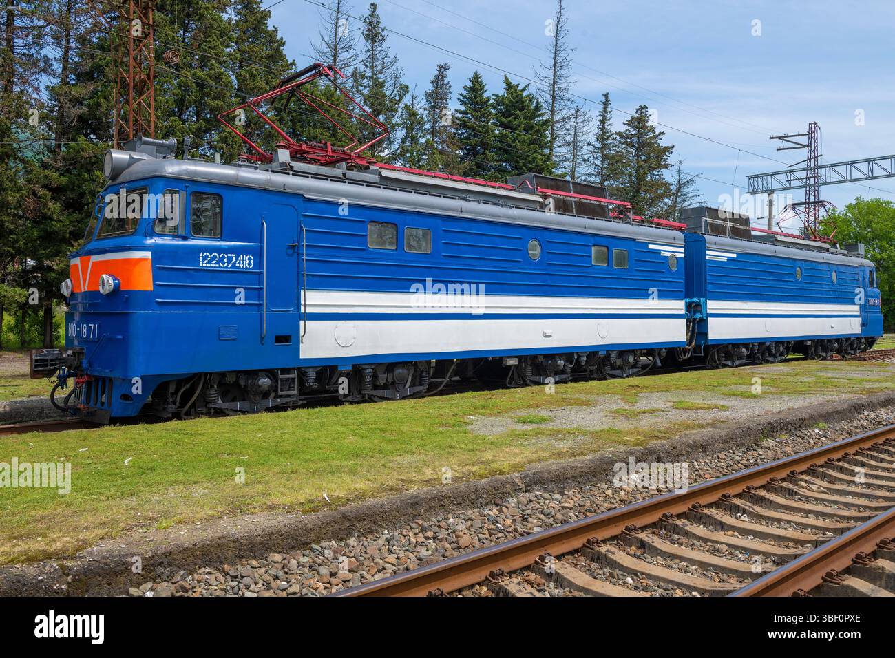 GAGRA, ABKHAZIA - MAY 12, 2025: Soviet mainline electric locomotive ...