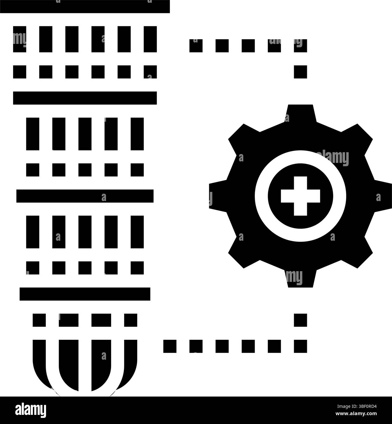 hardware scalability quantum computer glyph icon vector illustration ...