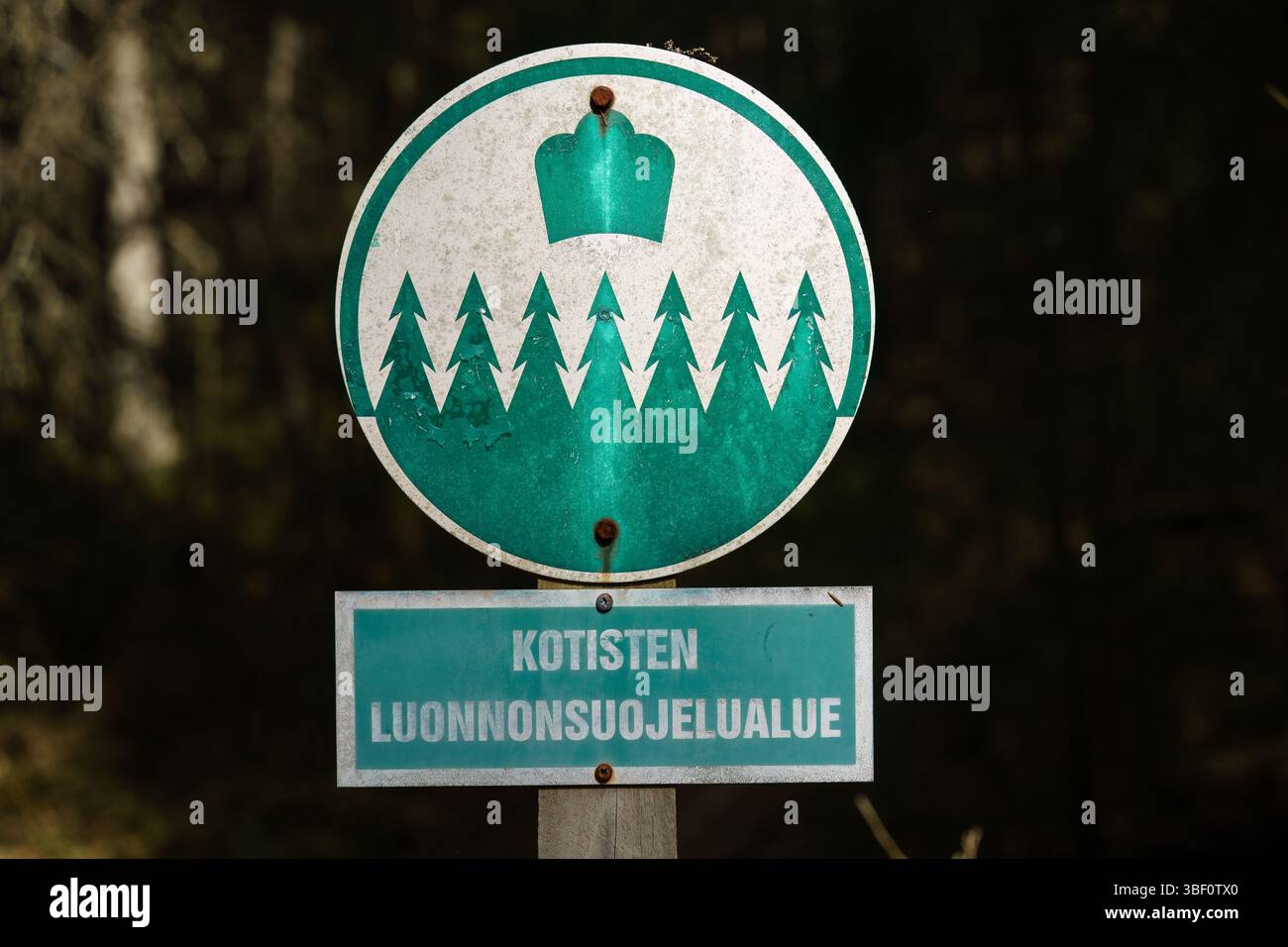 Hameenlinna, Finland. April 30, 2025 - Sign of the Kotiset Nature ...