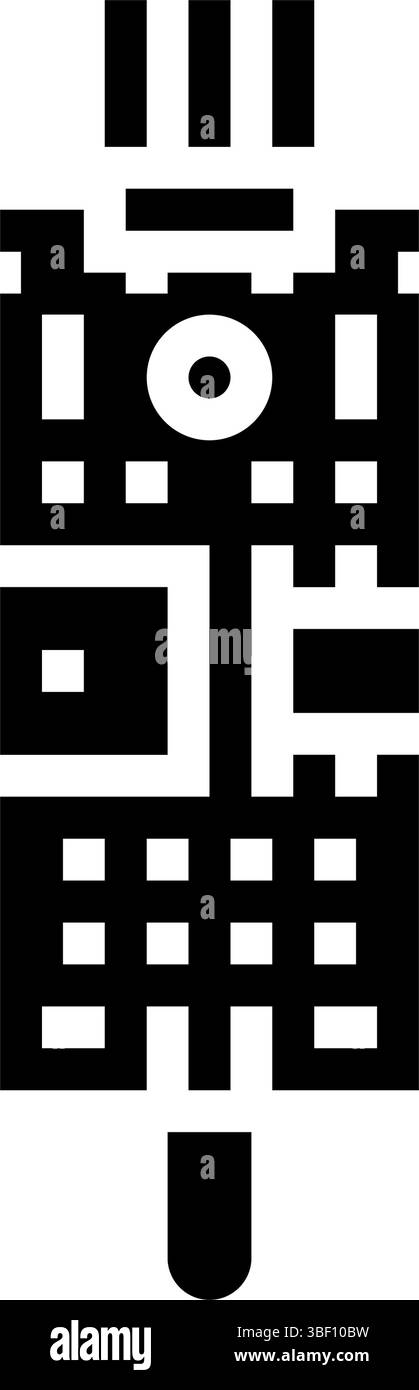 flame sensor module glyph icon vector illustration Stock Vector Image ...