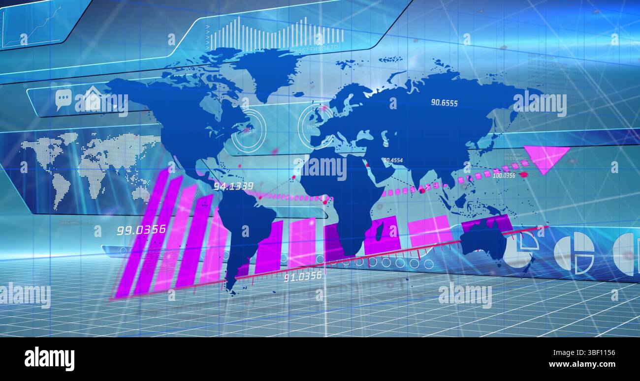 Digital interface world map graphs hi-res stock photography and images ...