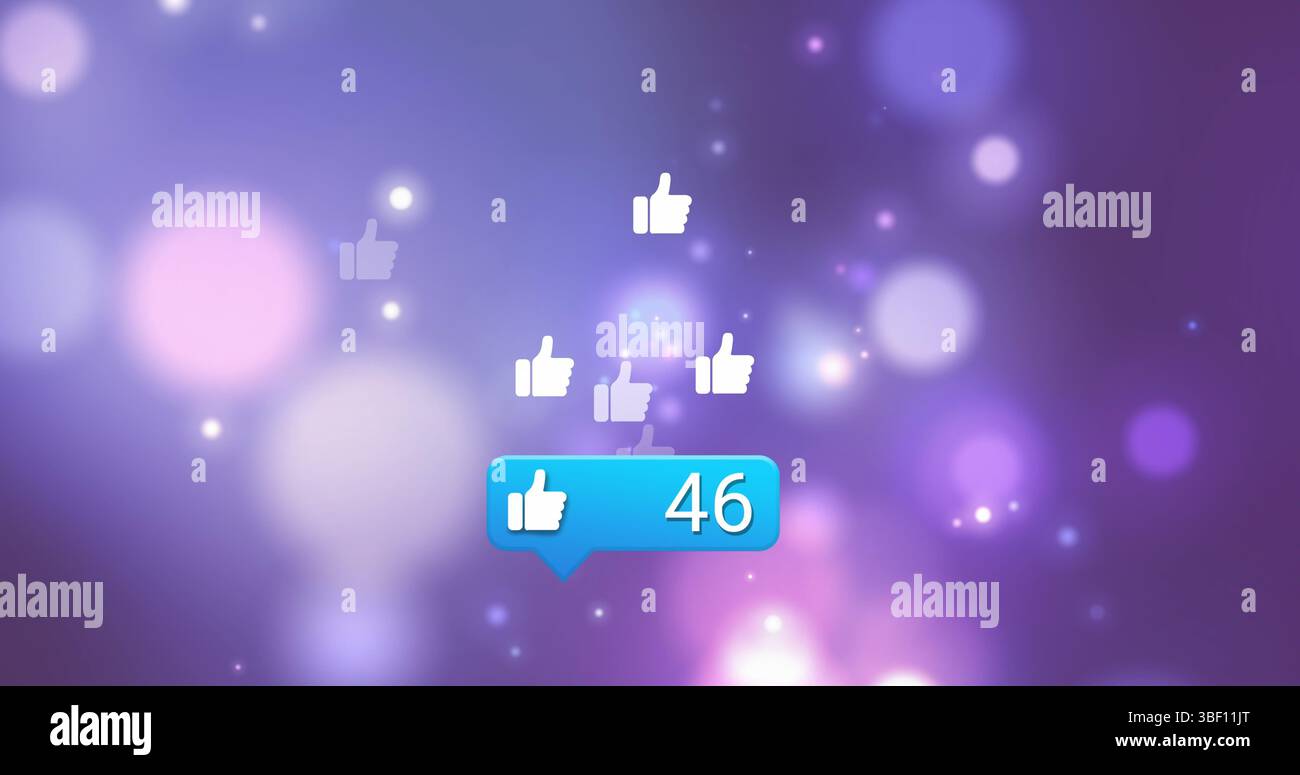Digital image of multiple like icons with start of start hanging spots ...