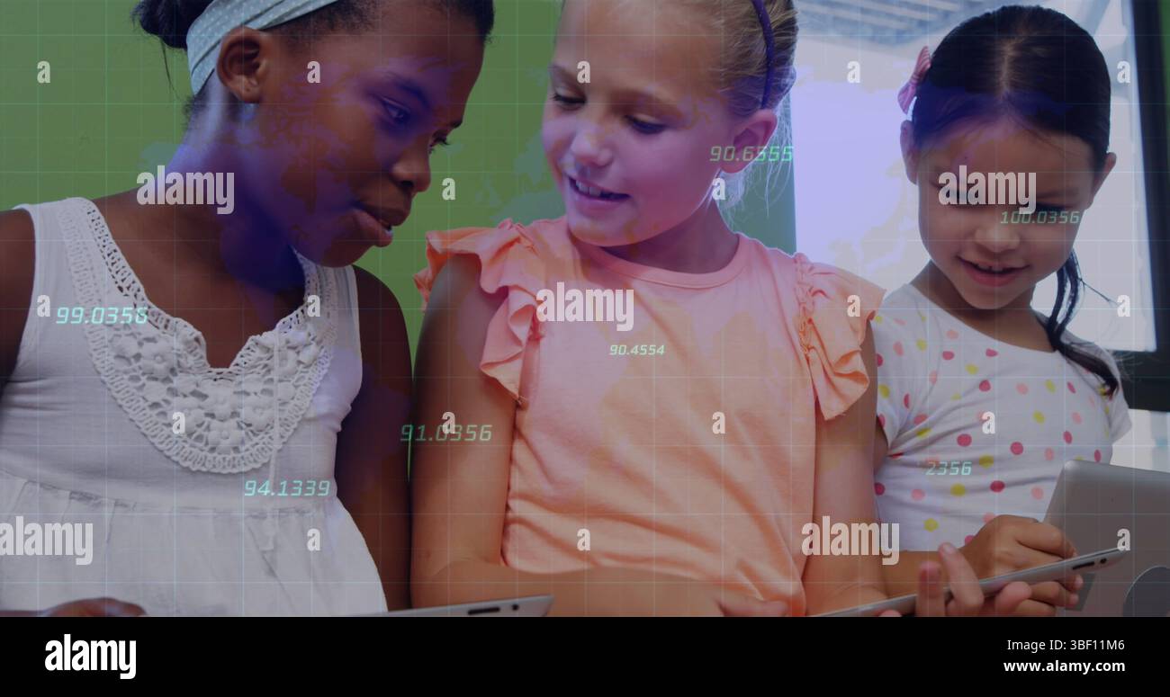 Team collaborating swiping tablet screen hi-res stock photography and ...
