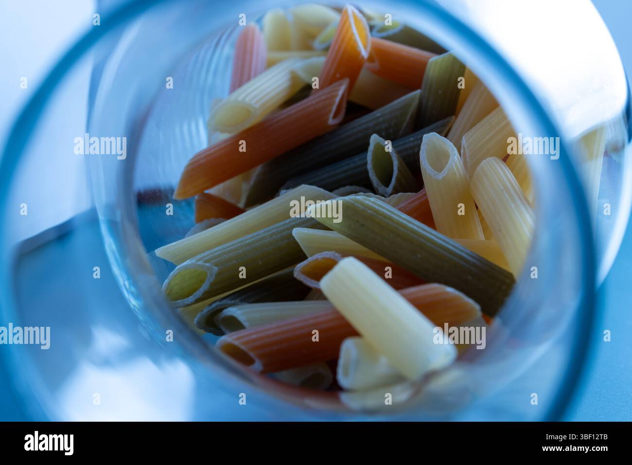 Colorful Penne Pasta in Glass Jar Stock Photo - Alamy