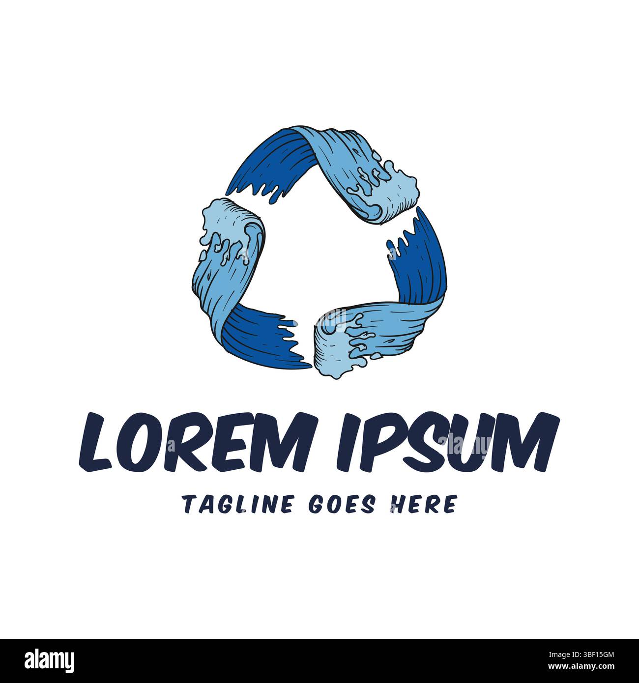 Triangle Ocean Sea Blue Wave Icon Symbol Illustration Logo Design ...