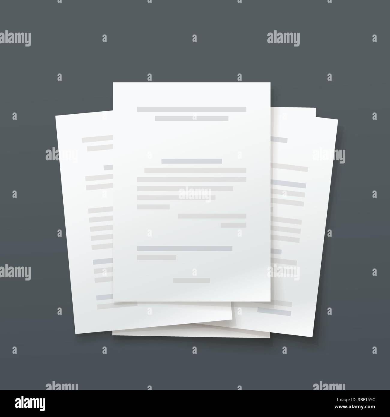 stack of paper documents lying dark back Stock Vector Image & Art - Alamy