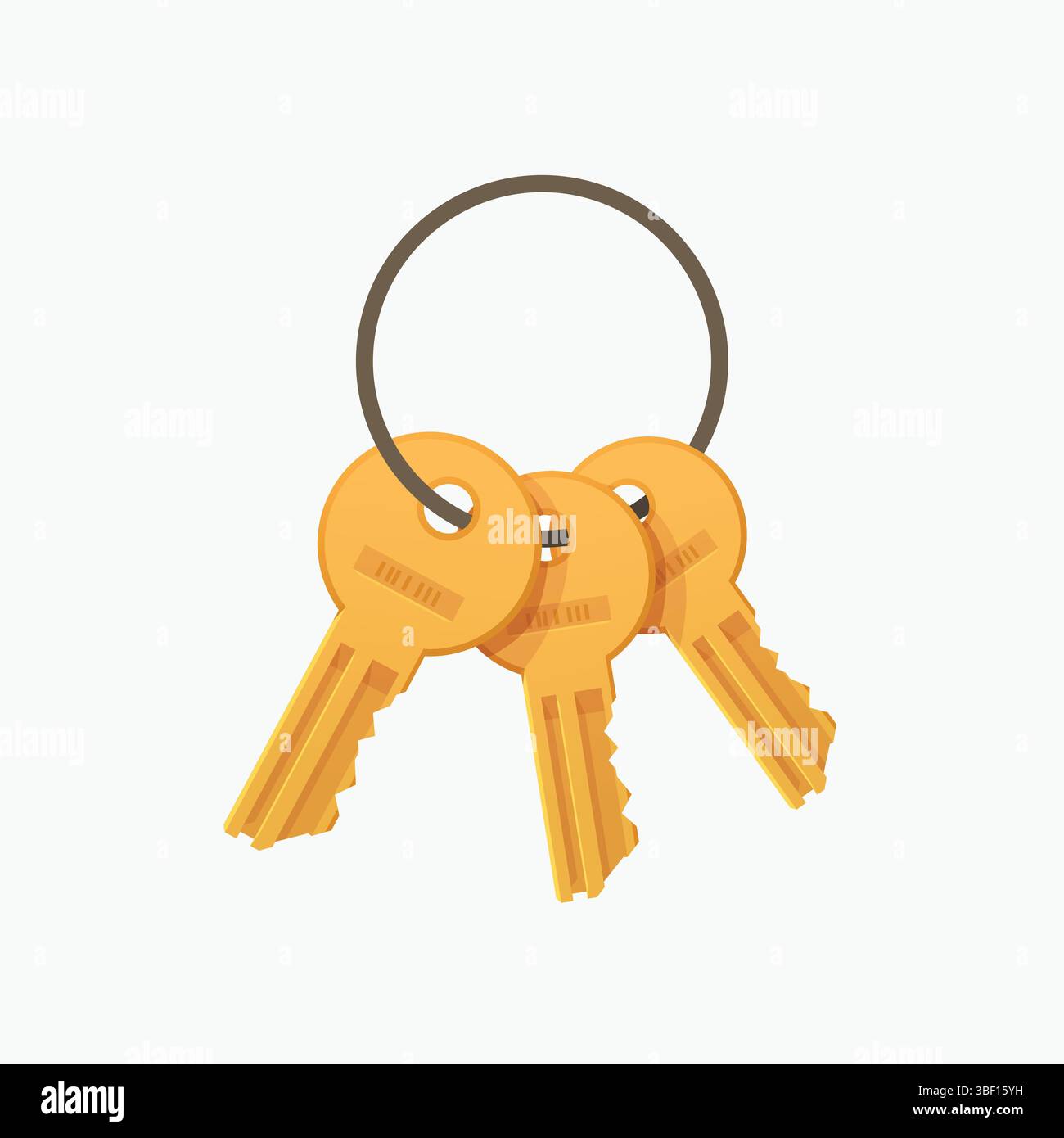 cartoon golden color door keys on keyring Stock Vector Image & Art - Alamy