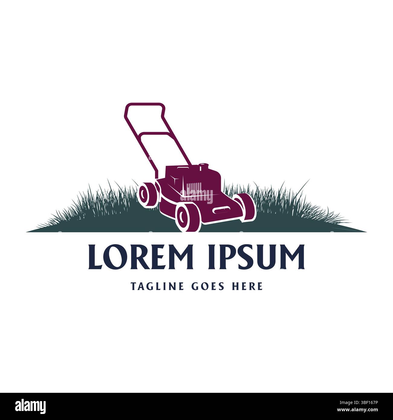 Simple Minimalist Lawn Mower or Cutter Grass for Machine Product or ...